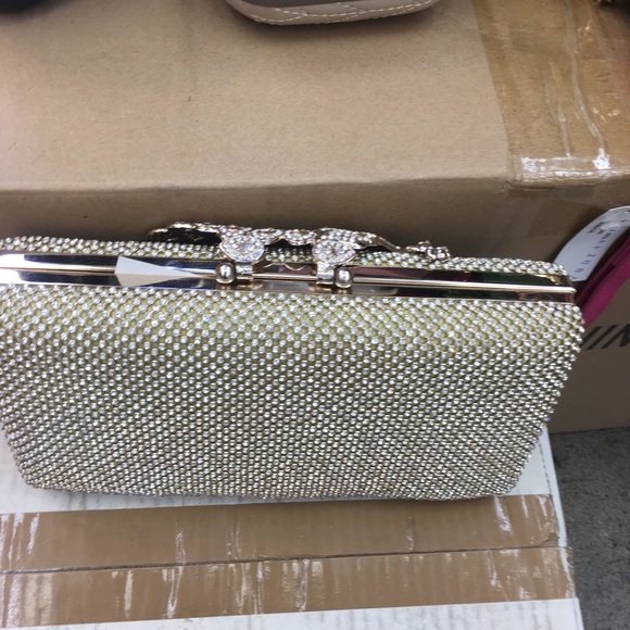Bags | Beautiful Gold Clutch With Chain | Poshmark